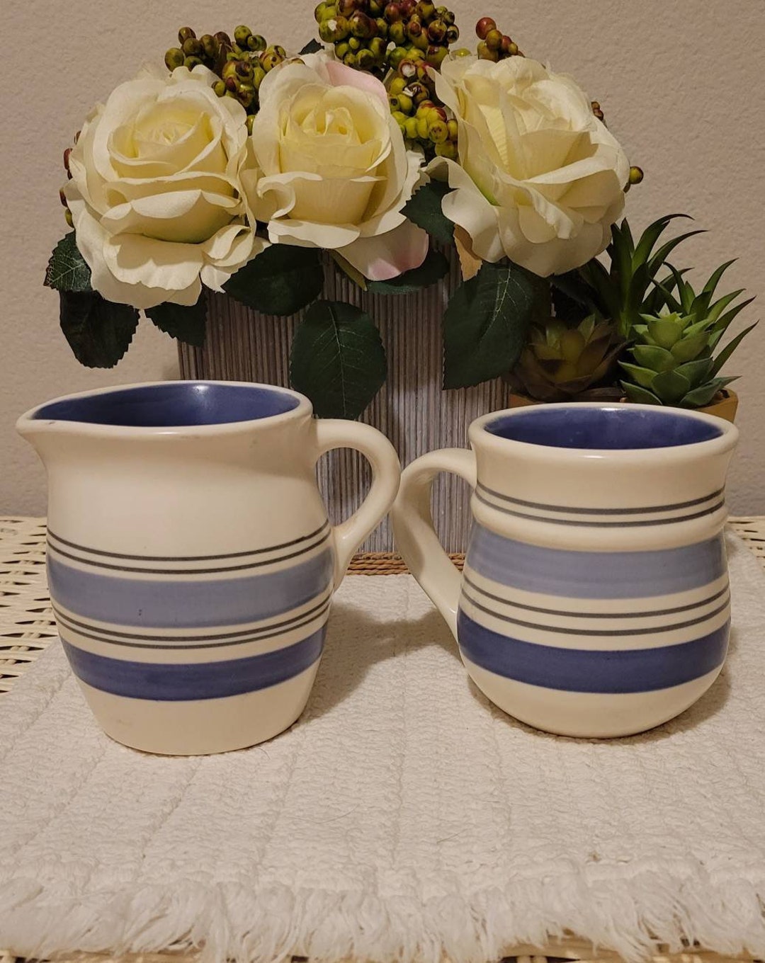 Pfaltzgraff Rio Creamer Pitcher and Coffee Mug Handpainted Stoneware - Etsy