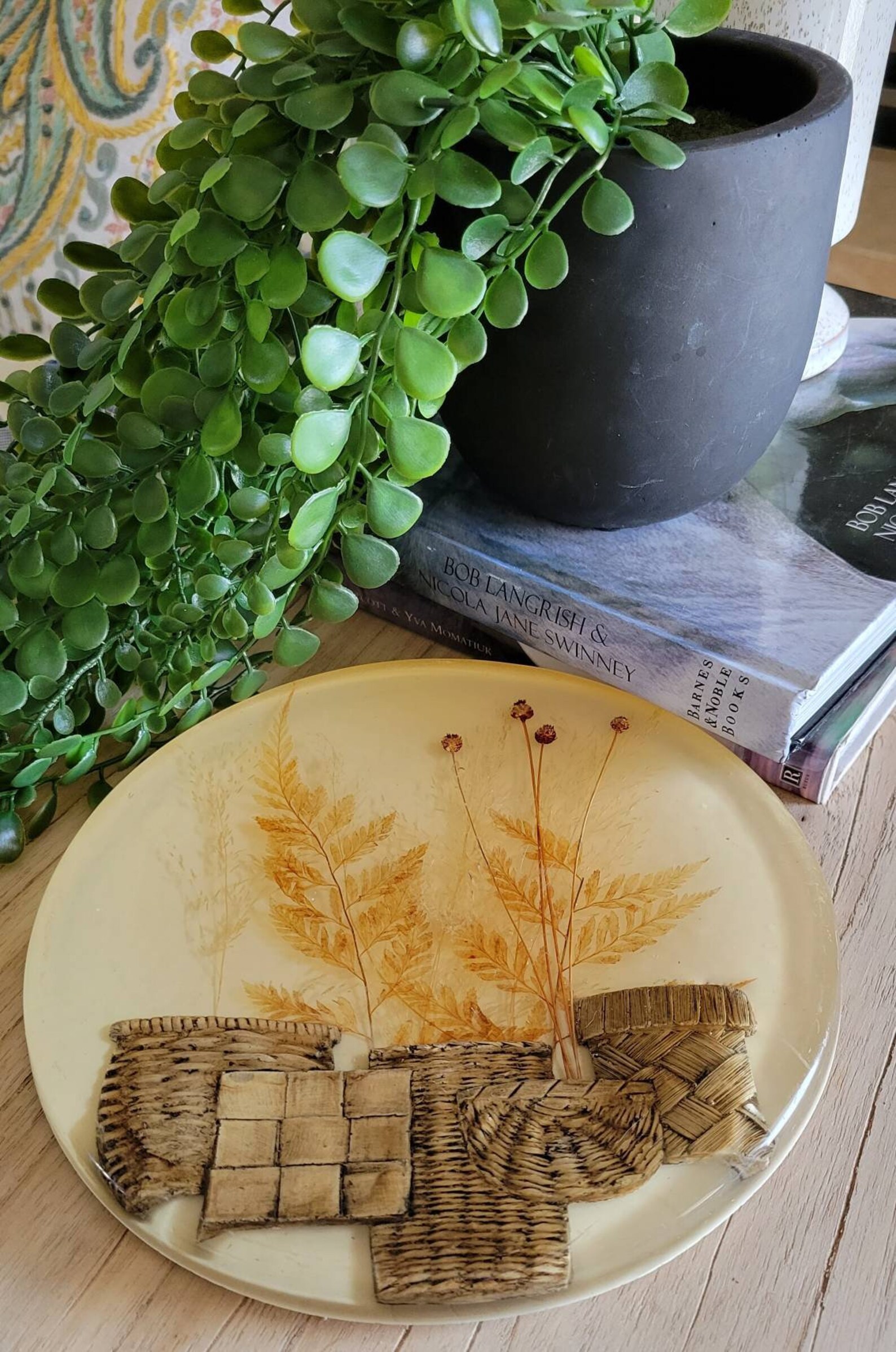 Lucite Acrylic Trivet Pot Holder With Dried Plants in Pots | Etsy