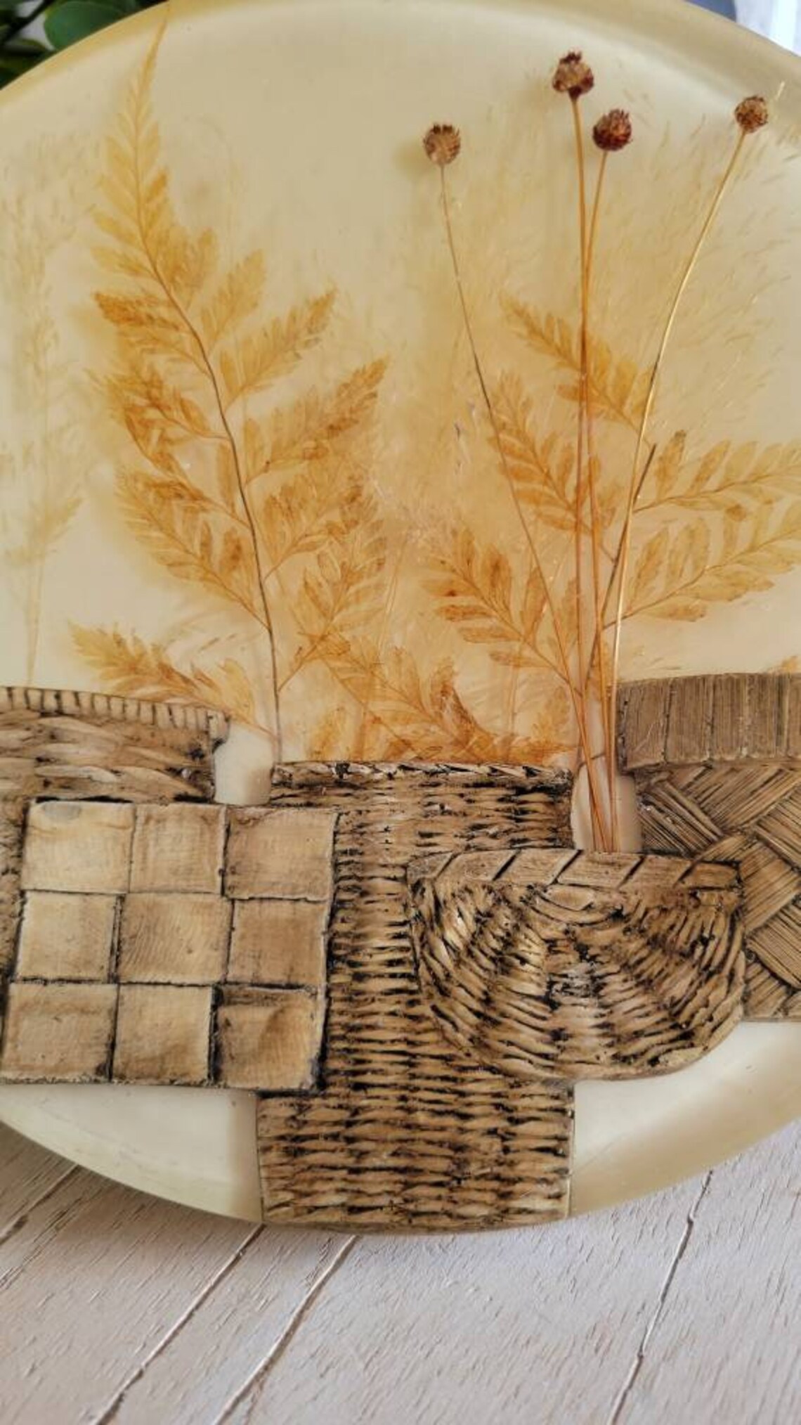 Lucite Acrylic Trivet Pot Holder With Dried Plants in Pots | Etsy