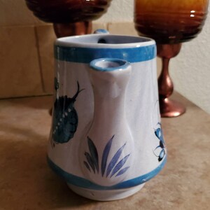 Vintage Tonala Mexican Pottery Blue Bird Pitcher Mexico - Etsy
