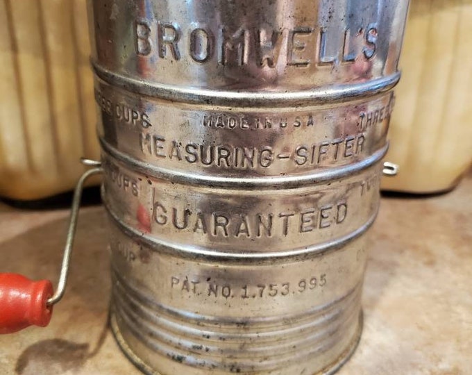 Antique Bromwell Flour Sifter Patented by Jacob Bromwell 3 Cup Flour ...