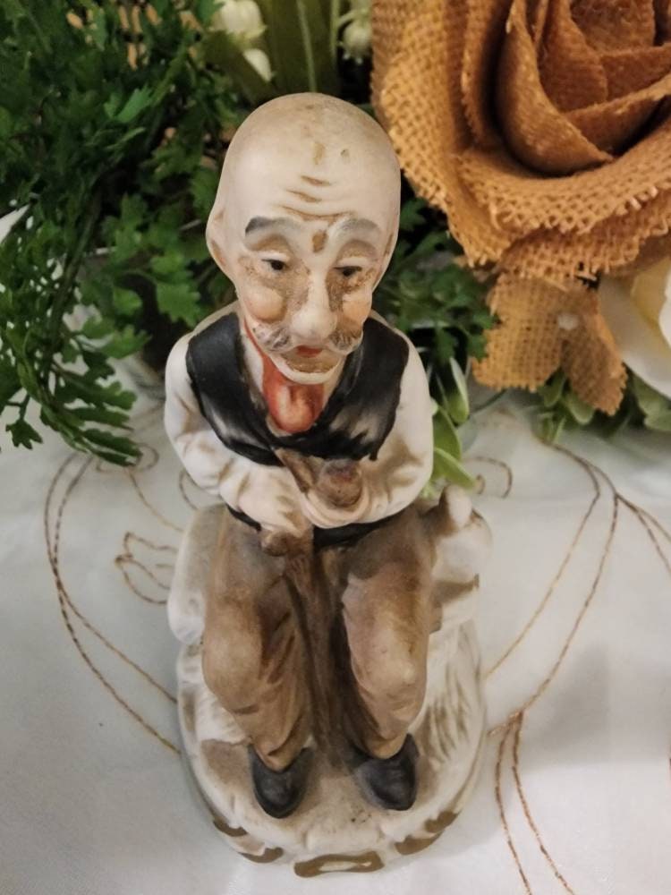 Vintage Old Man & Old Woman Porcelain Figurines, Collectible Figurines ...