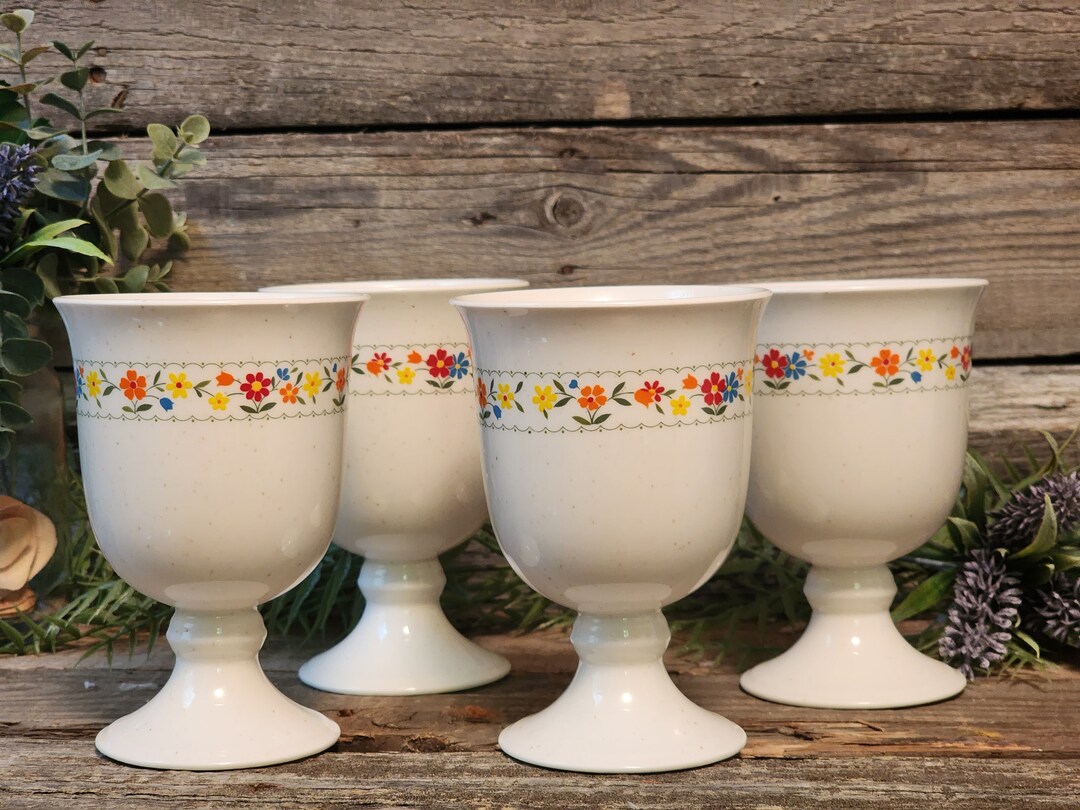 4 Vintage Noritake Happy Talk Goblets - Etsy