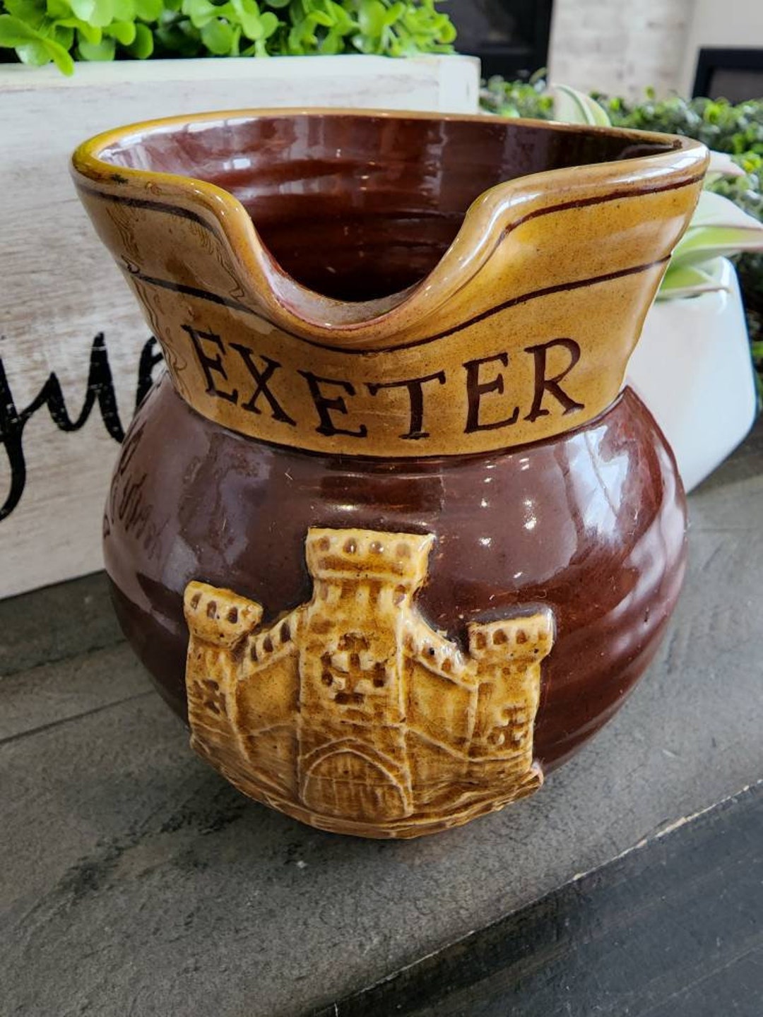 Fathers Day Unique Pottery Jug,creamer Pitcher From Bideford England ...