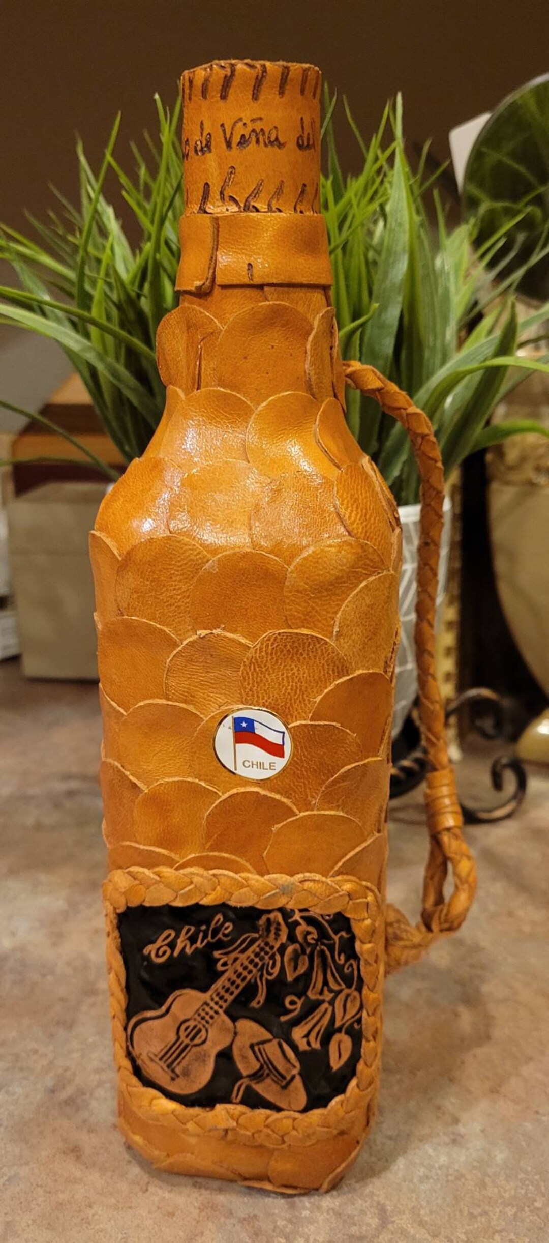 Leather Wrapped Bottle, Whiskey Decanter, Leather Covered Empty Glass ...