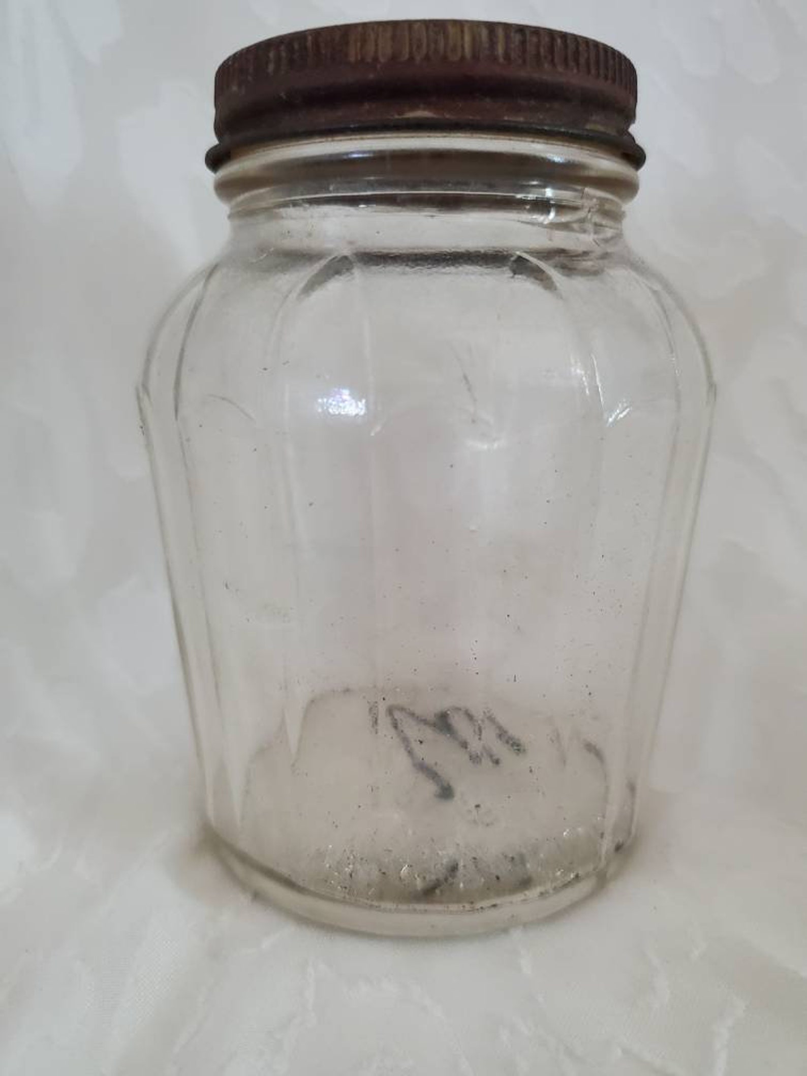 Antique French's Mustard Jar Clear Pressed Glass With Tin - Etsy