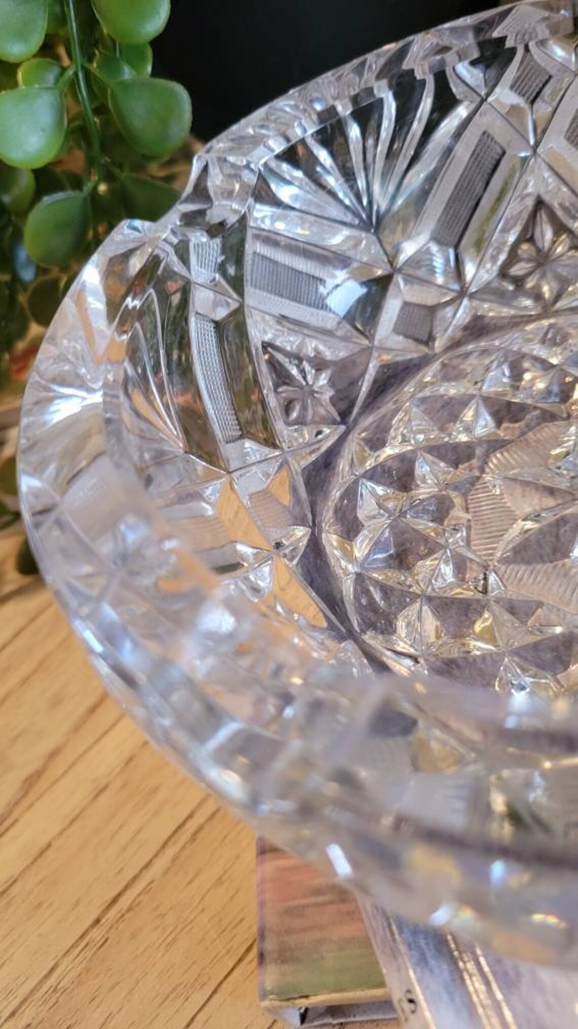 Vintage Heavy Lead Crystal Cut Glass Round Ashtray/ Cigar - Etsy