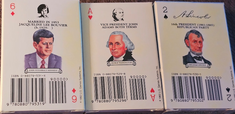 Presidents Card Game Set 3 Decks American History Channel Lincoln ...