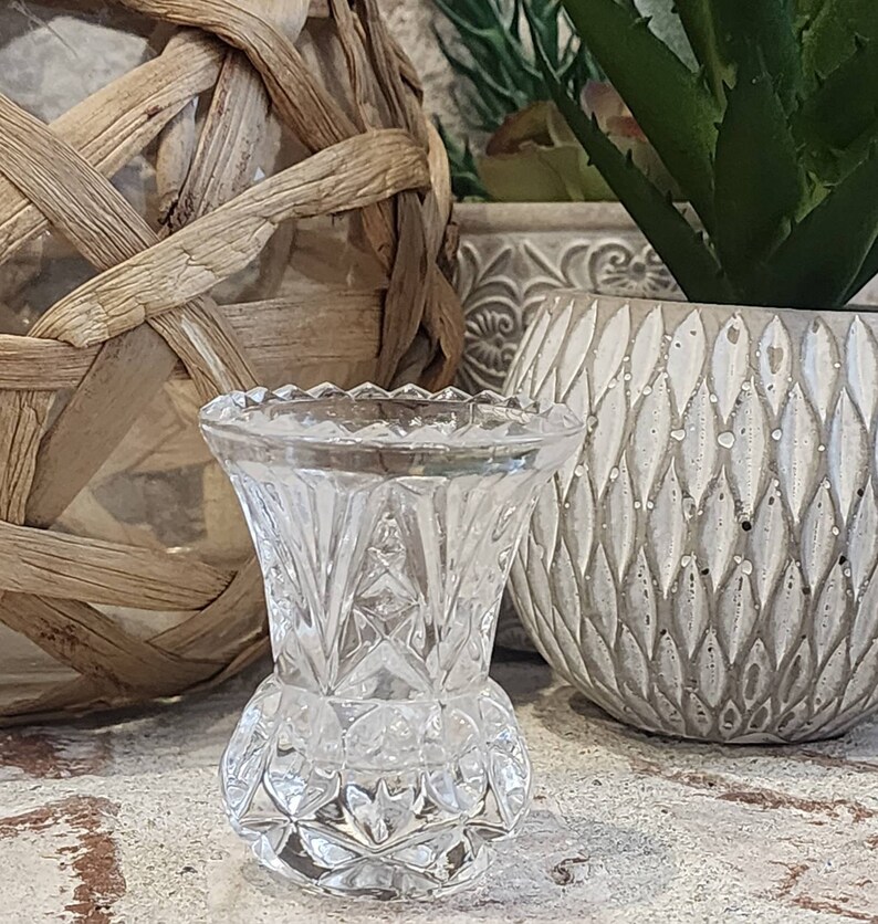Mini Crystal Vase. Vintage Pressed Moulded Crystal Single Stem - Etsy
