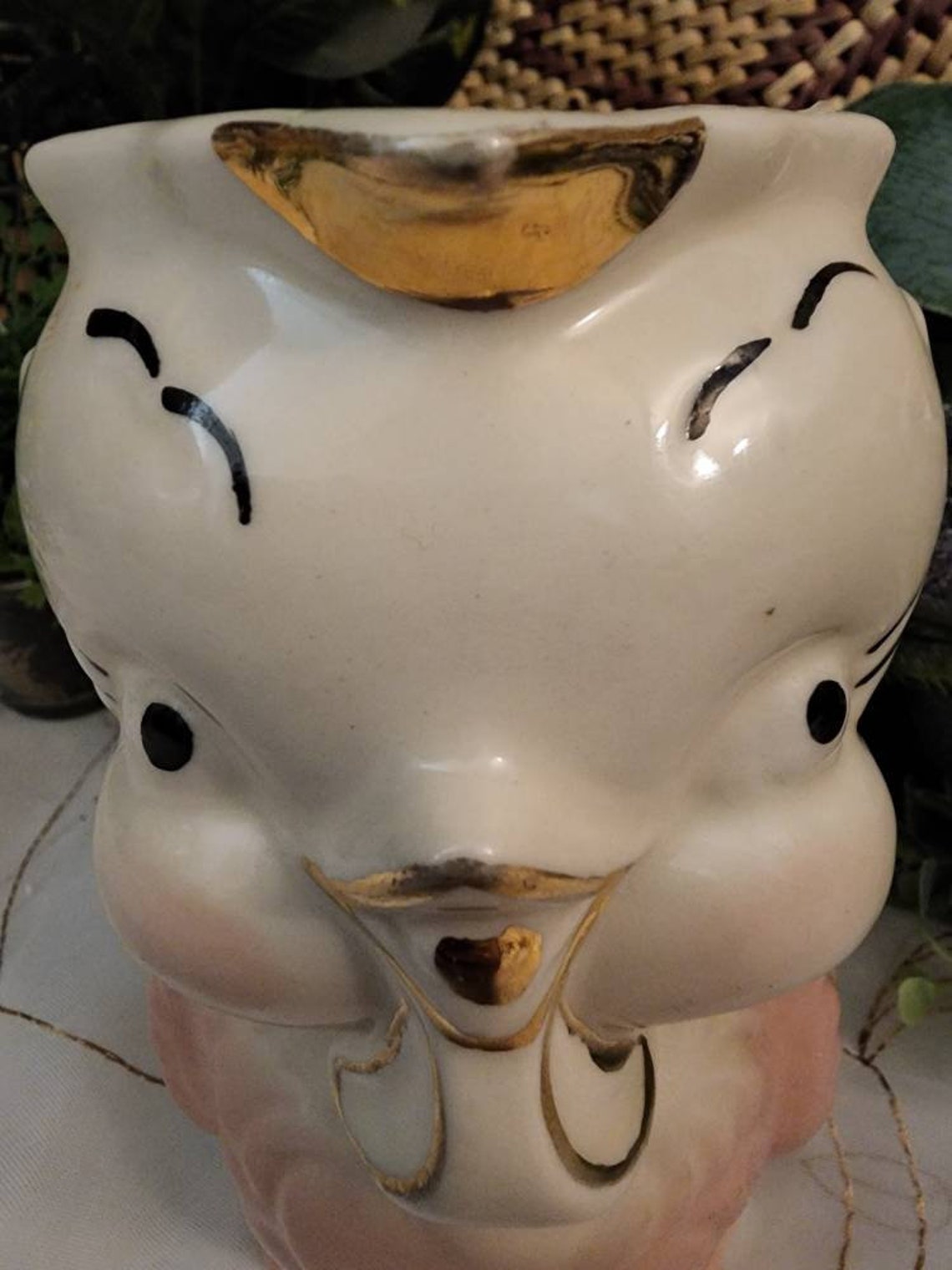 Vintage 1940s Shawnee Pottery Owl Pitcher With 14k Gold Trim - Etsy