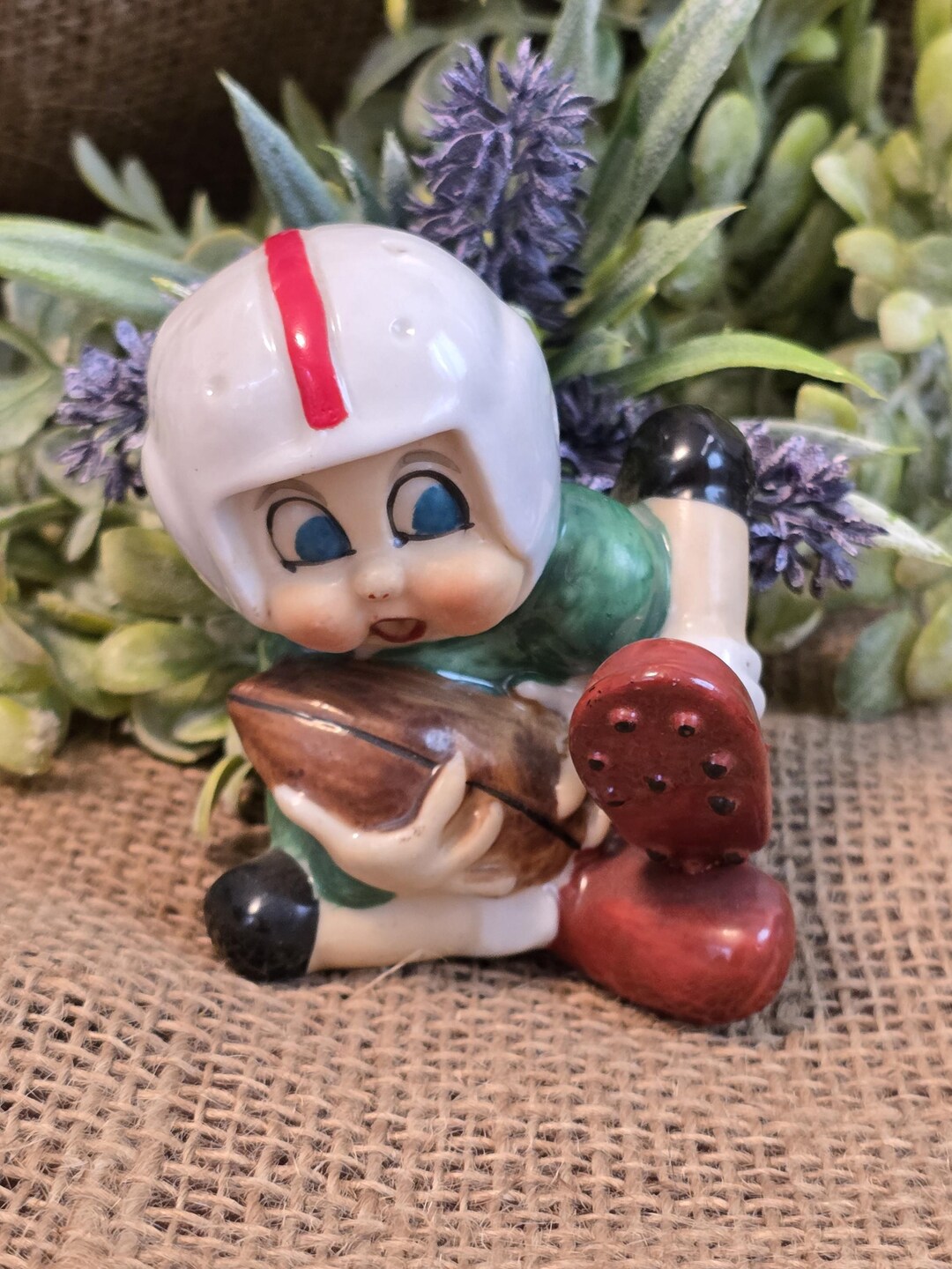 1960S Napco Japan Ceramic Football Player ''b" on Back Vintage Figurine ...