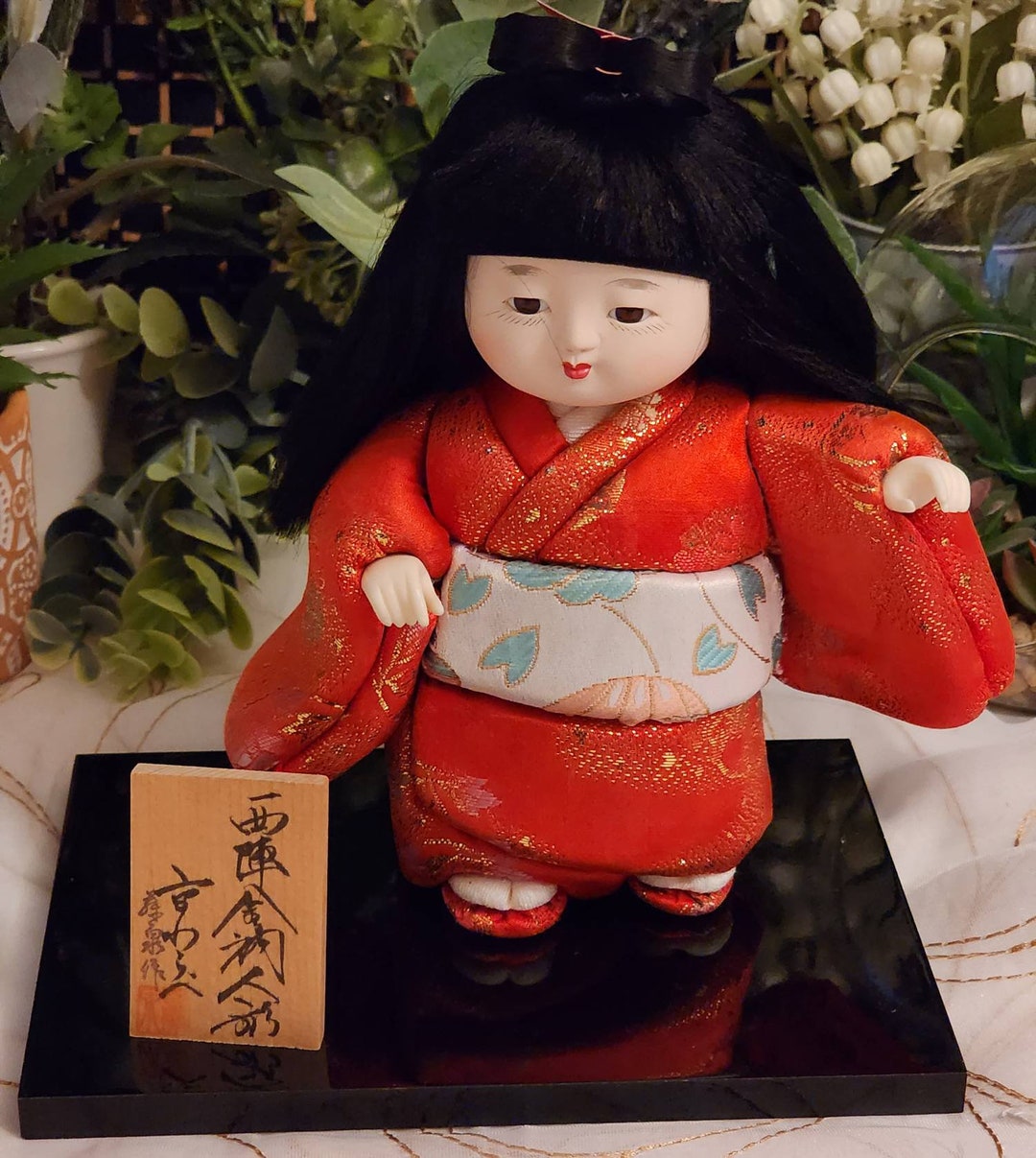 Japanese Doll Girl 6.7" Tall Ichimatsu Doll Kimono in Like New ...