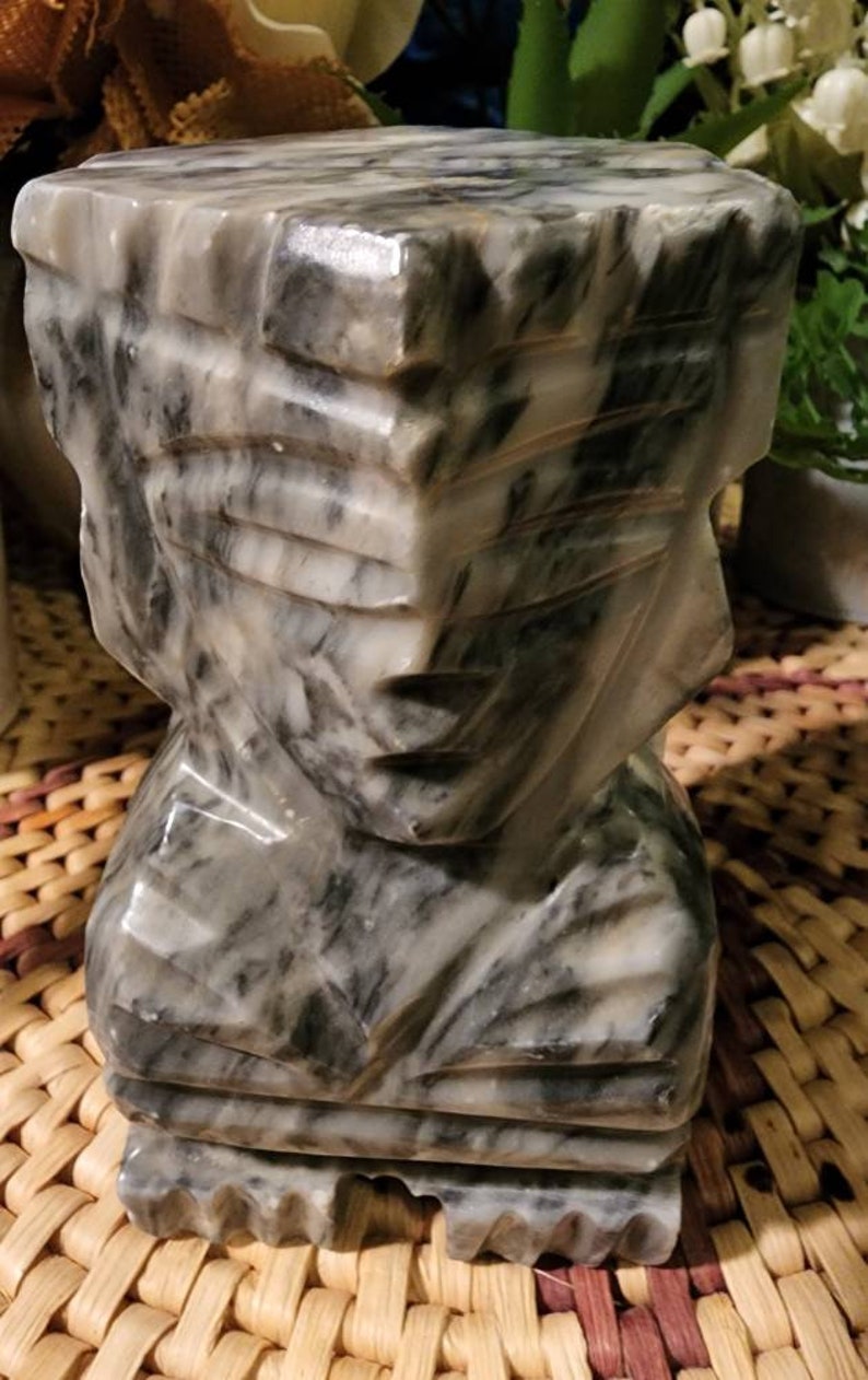 Vintage Mexican Mayan Aztec Tiki Marble Onyx Carved Stone - Etsy