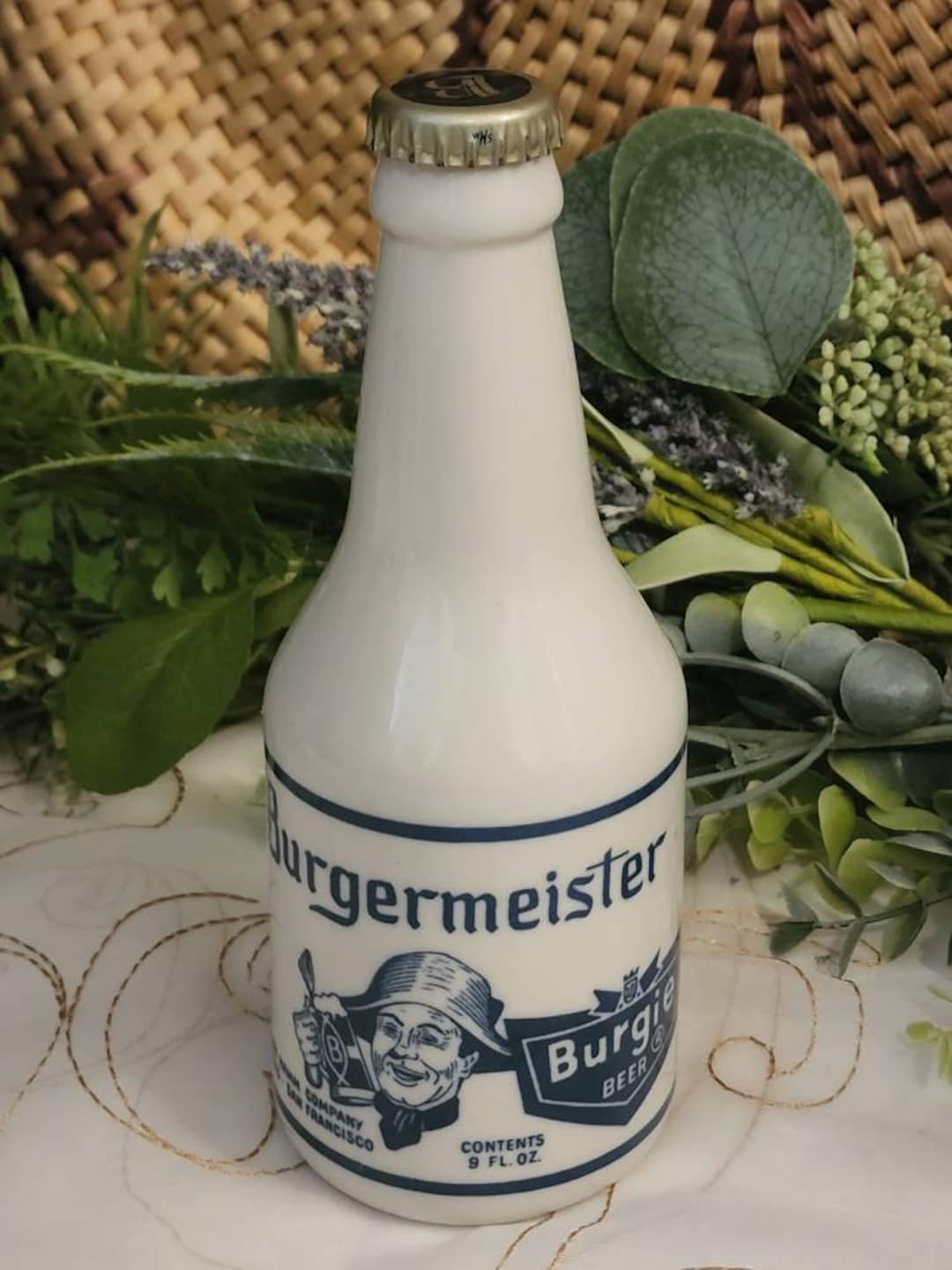 Vintage Burgermeister Burgie Beer Ceramic Bottle San Francisco Theodore ...