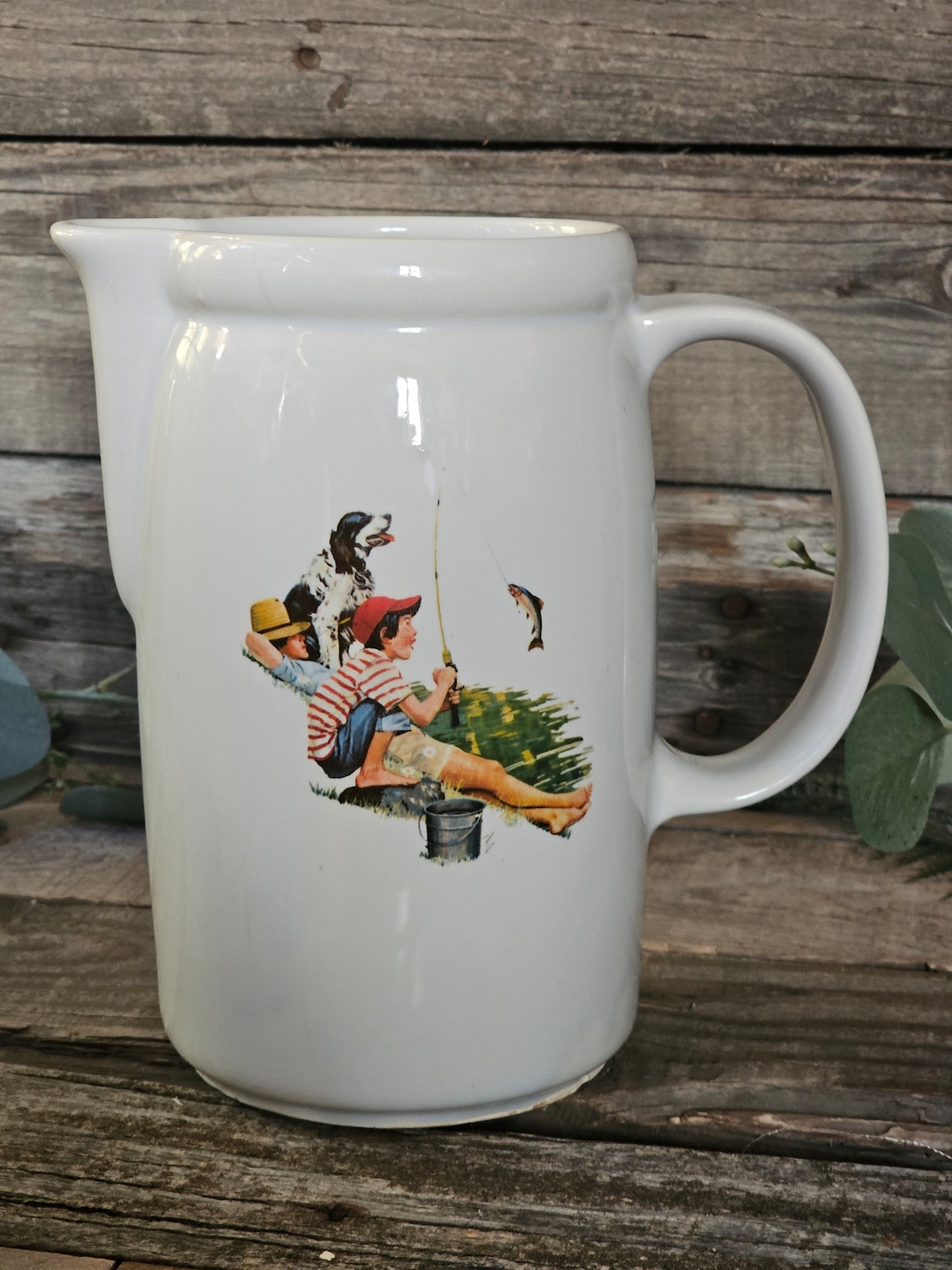 Vintage Mccoy Pottery White Pitcher 1429 USA - Etsy