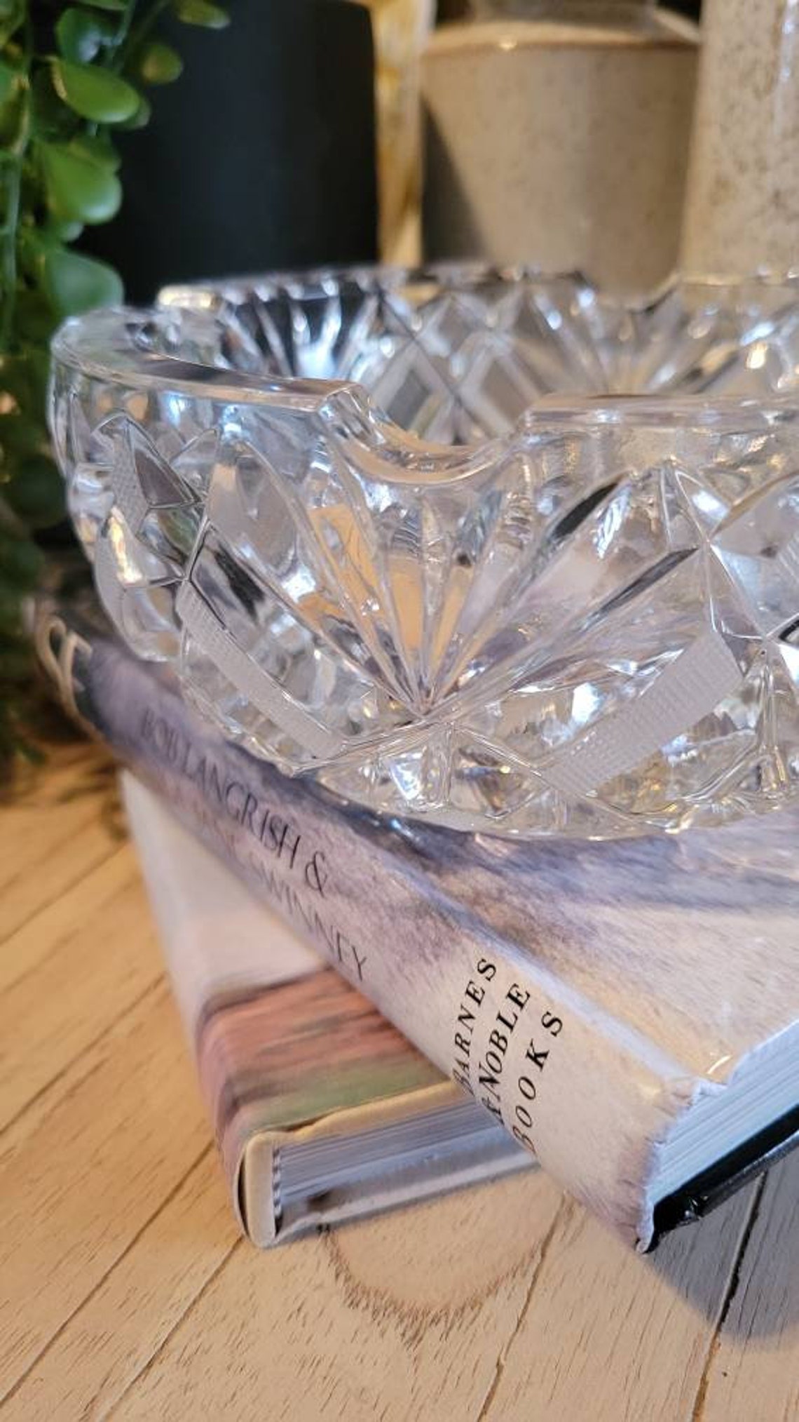 Vintage Heavy Lead Crystal Cut Glass Round Ashtray/ Cigar - Etsy