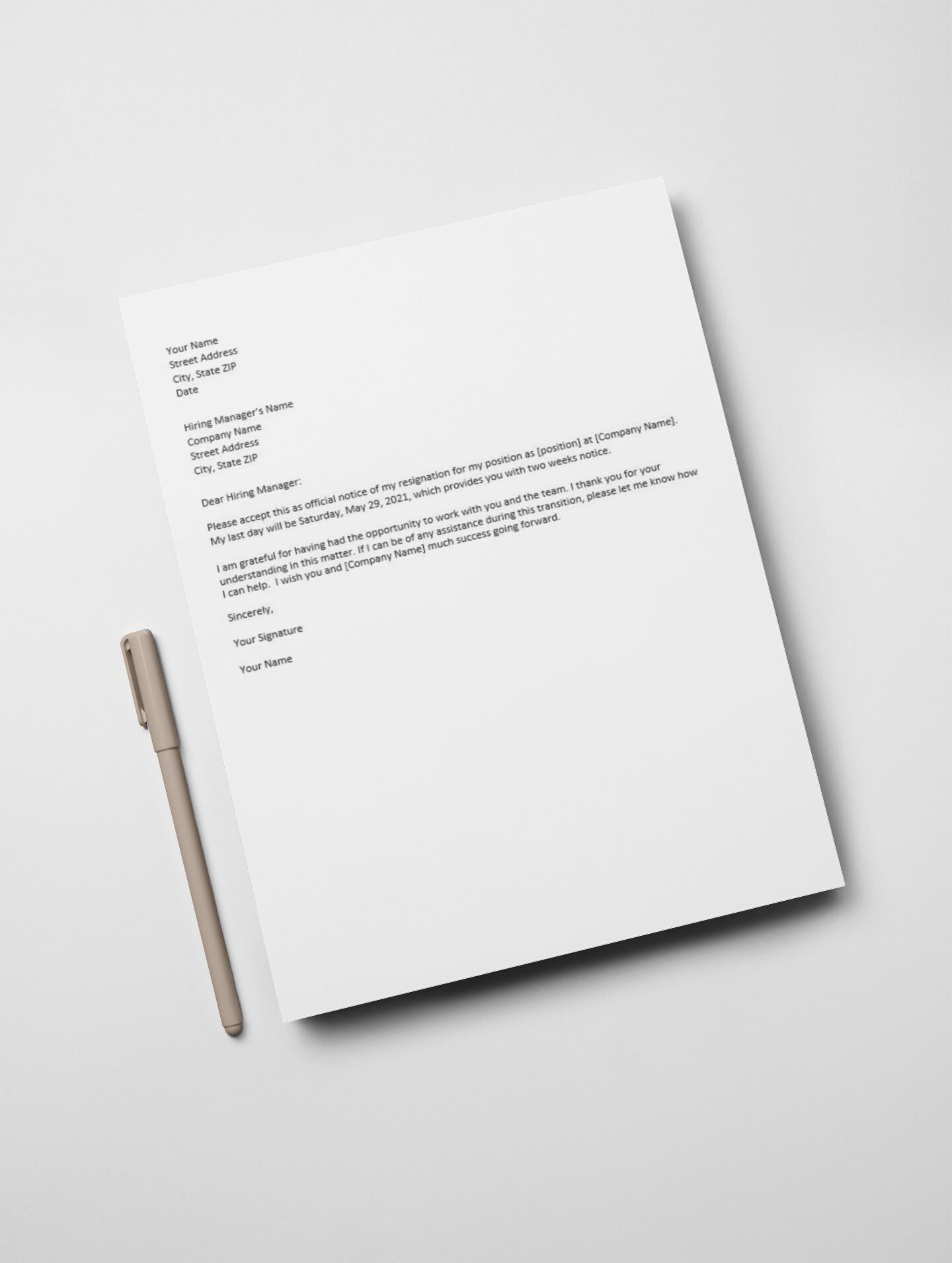 Resignation Letter Template Resignation Letter Resignation Etsy Resignation Letter Template Resignation Letter Resignation Etsy