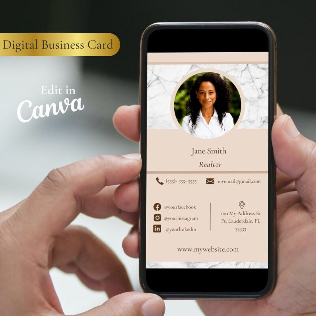Digital Business Card Bundle- Virtual Business Card, Canva Template ...