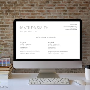 Clean and Professional References Template- Easy to Customize, Instant ...