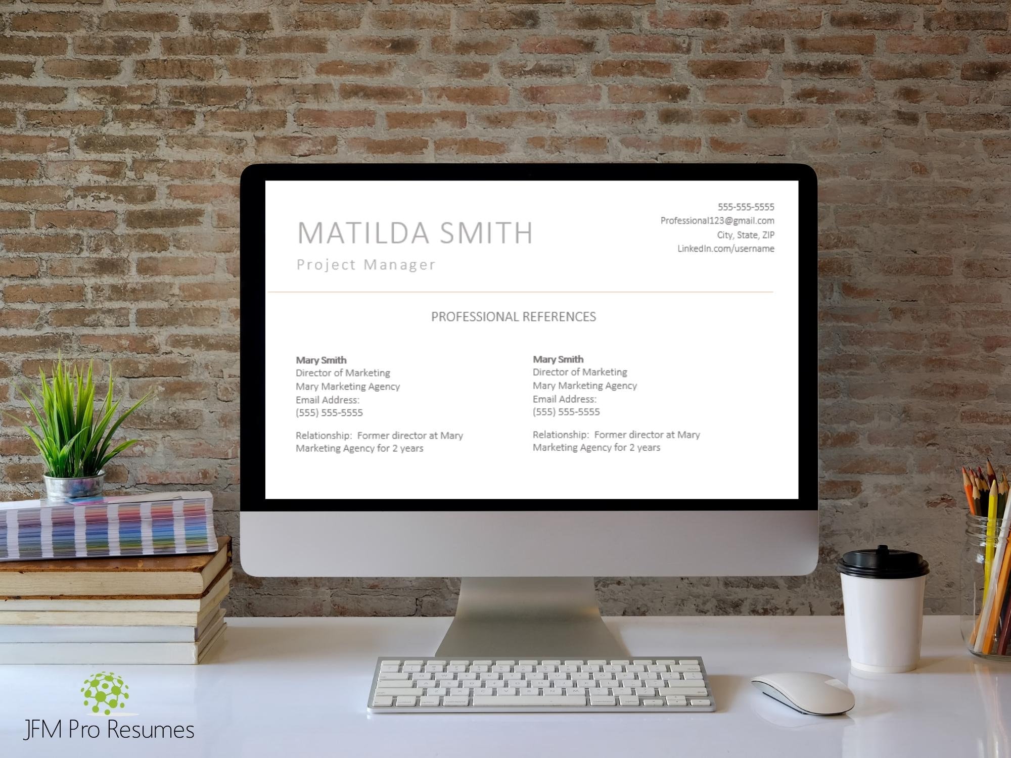 Clean and Professional References Template- Easy to Customize, Instant ...