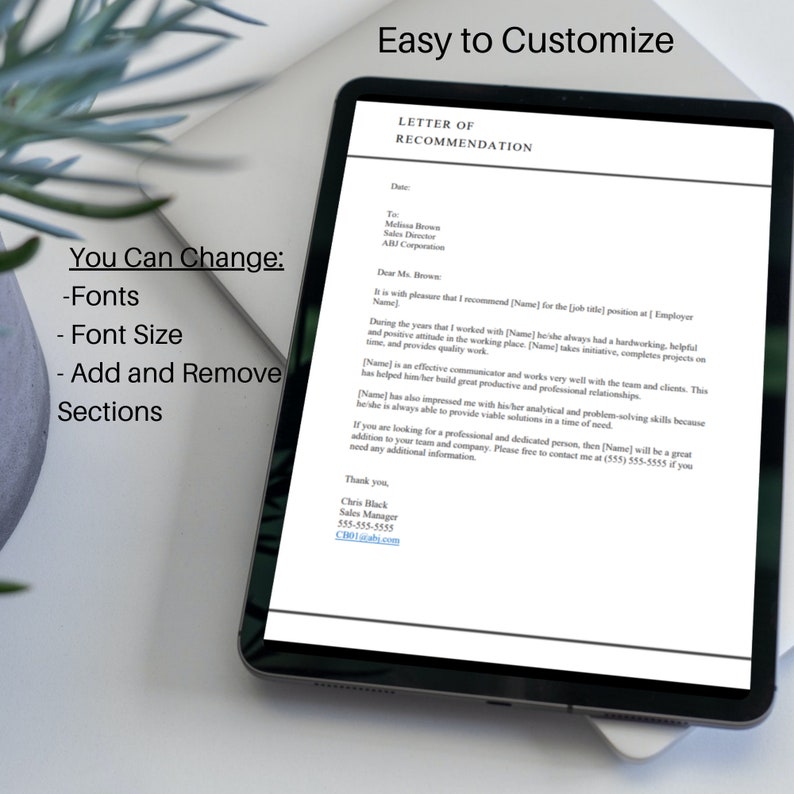 Letter of Recommendation for Employee Template | Job Reference | Job ...