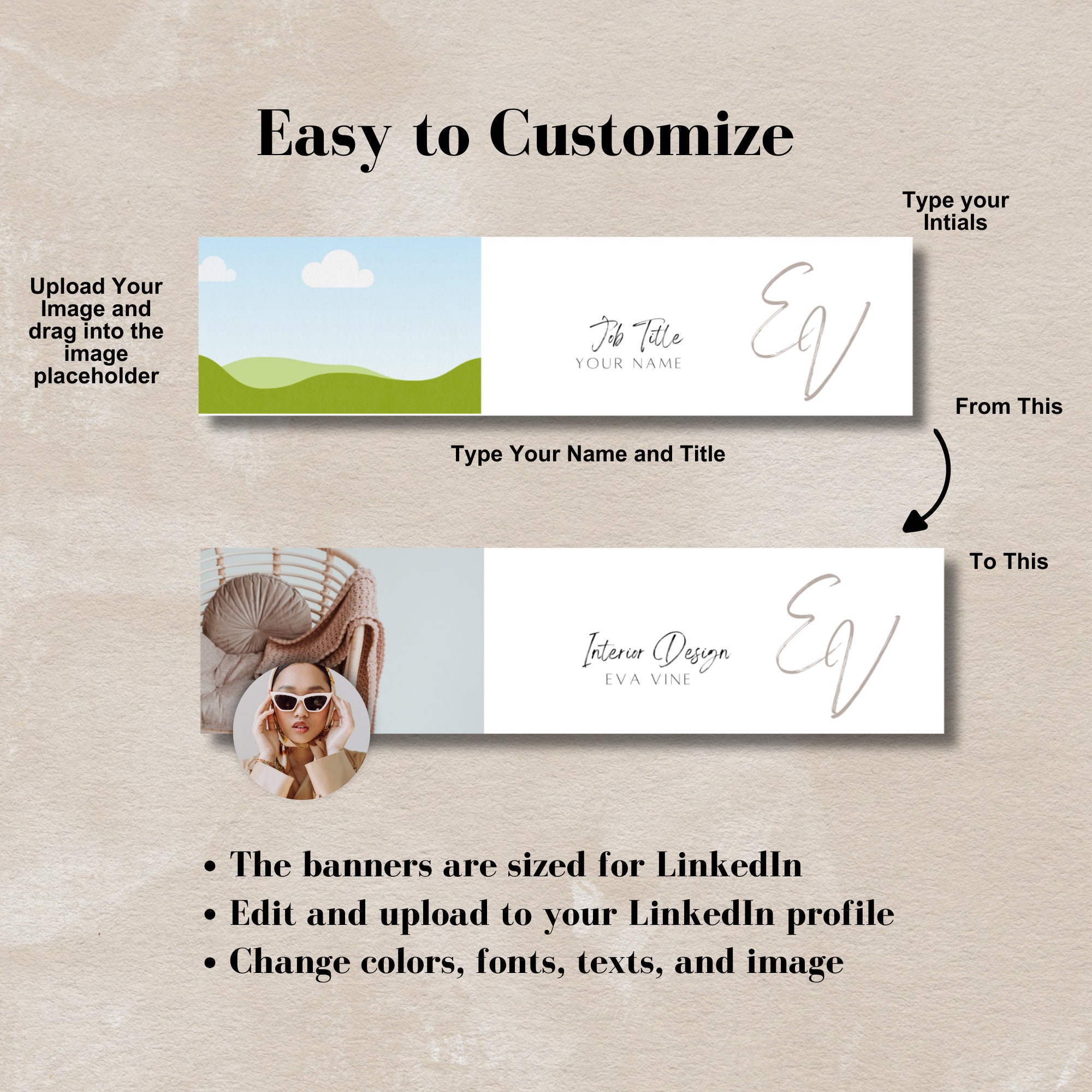 Linkedin Banner Canva Bundle | Instant Download | Professional Linkedin ...