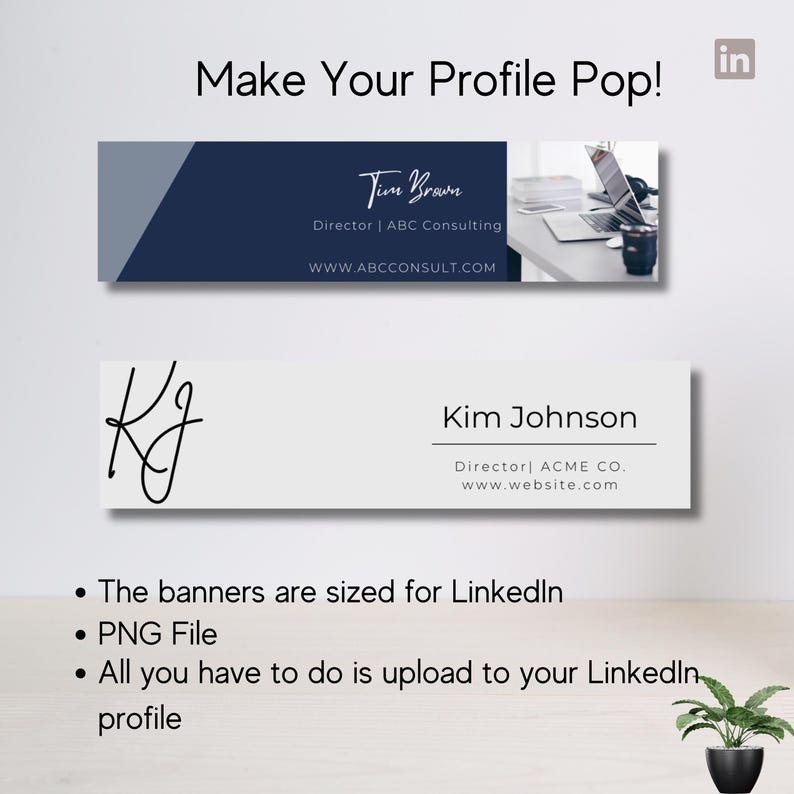 8 Linkedin Banner Customizable Bundle | With Contact Info | Canva ...