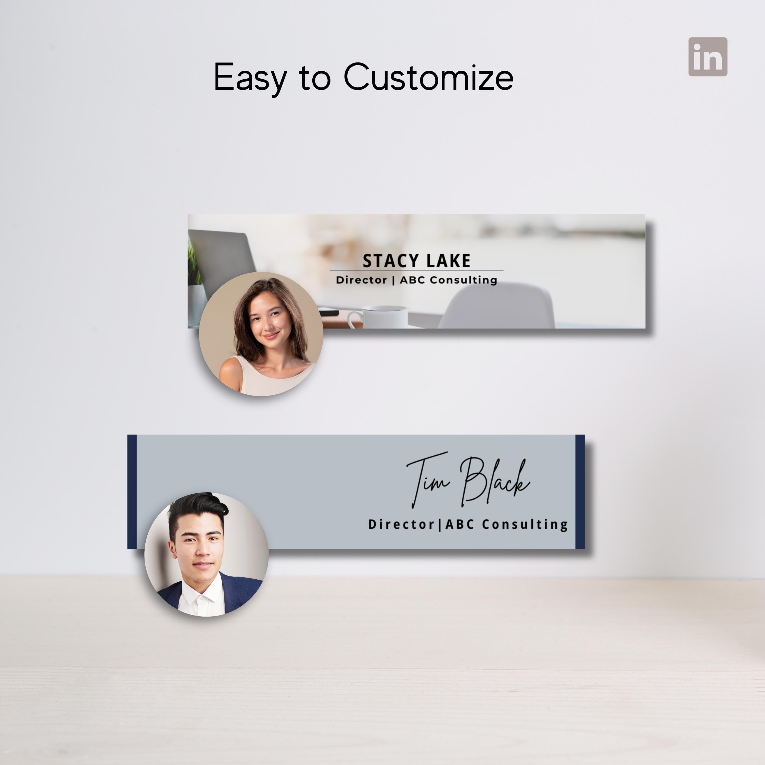 8 Linkedin Banner Customizable Bundle | With Contact Info | Canva ...
