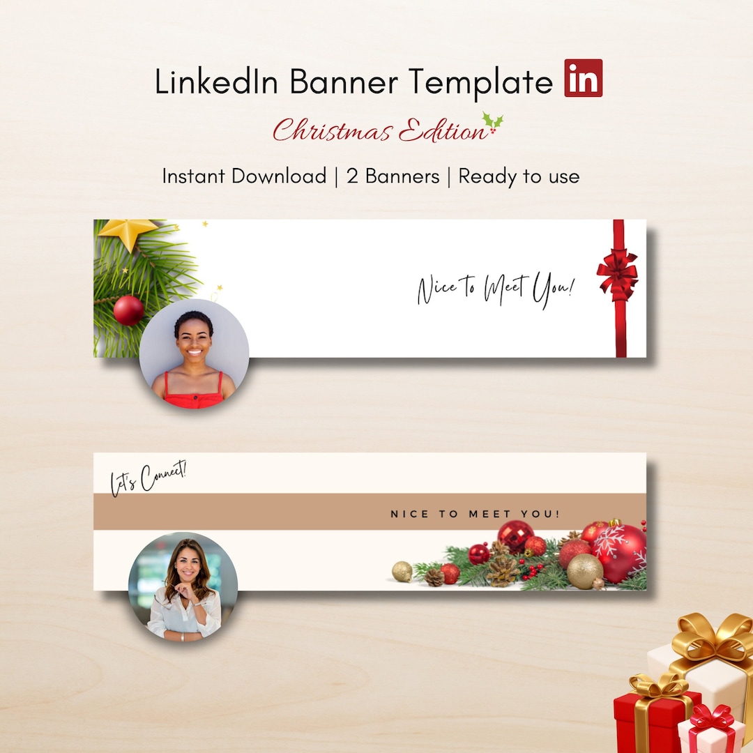 Christmas Linkedin Banner Instant Download Holiday Linkedin Banner ...