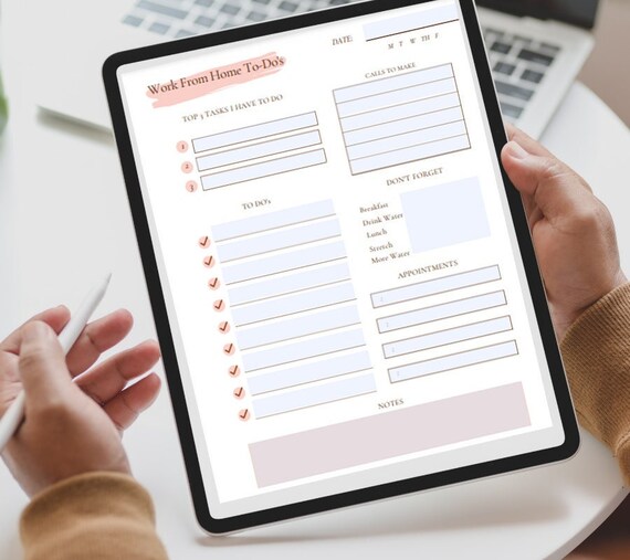 Editable PDF Work From Home to Do List Minimalist Fillable - Etsy