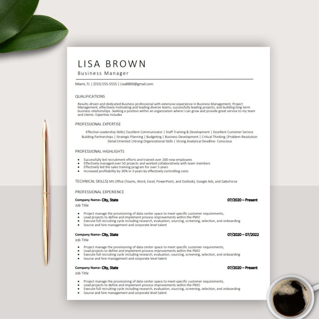 ATS Friendly Resume Template Bundle - Modern, Professional, Clean, Word ...