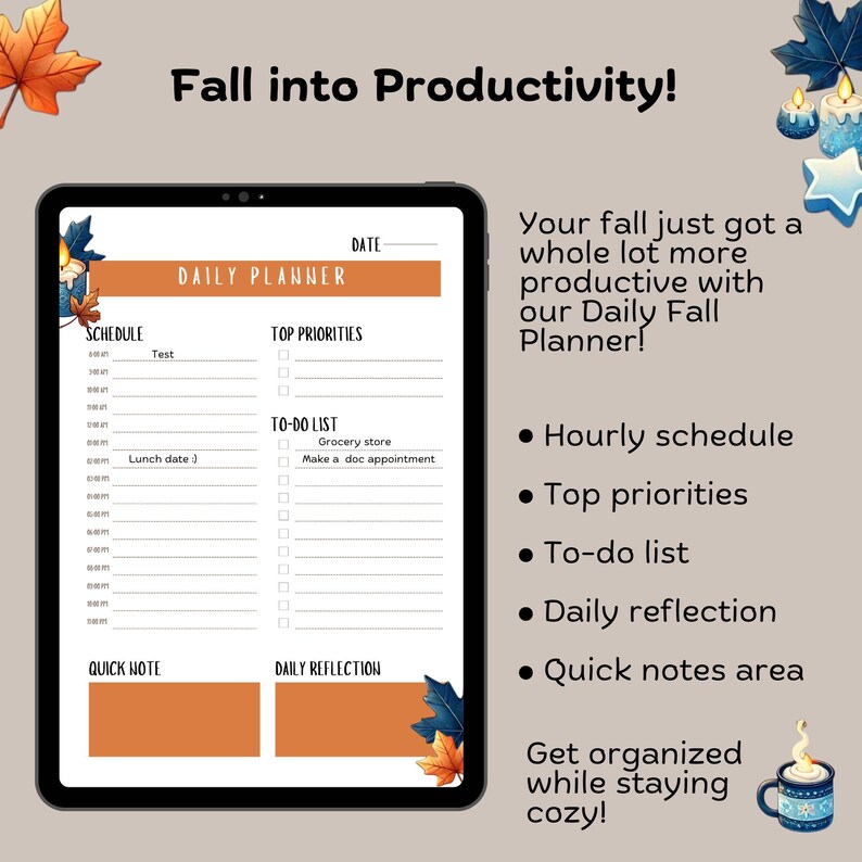 Fall Daily Planners- Printable & Digital | To-do List | Autumn ...
