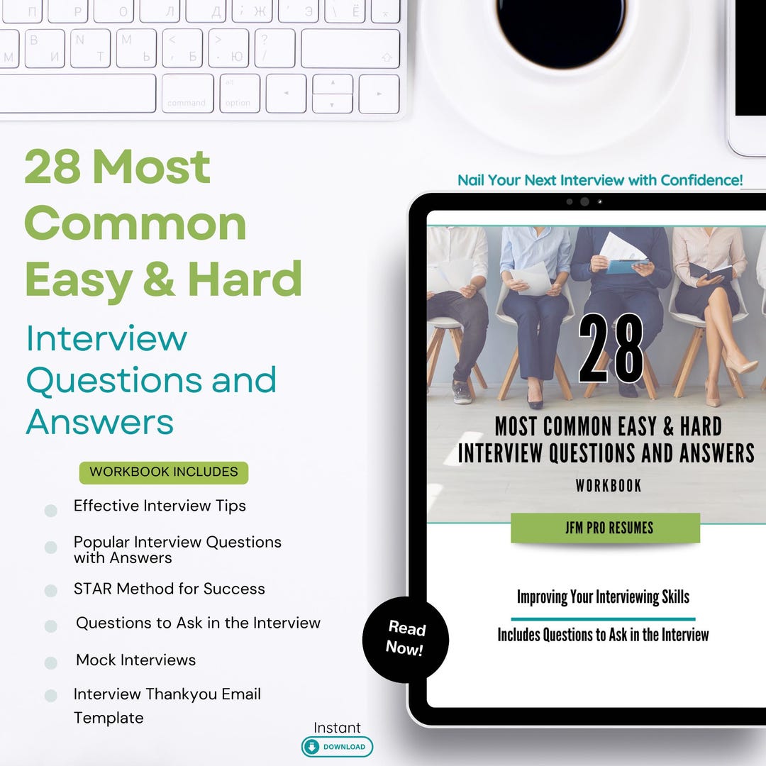 28 Most Common Easy & Hard Interview Questions- Workbook | Tips | STAR ...