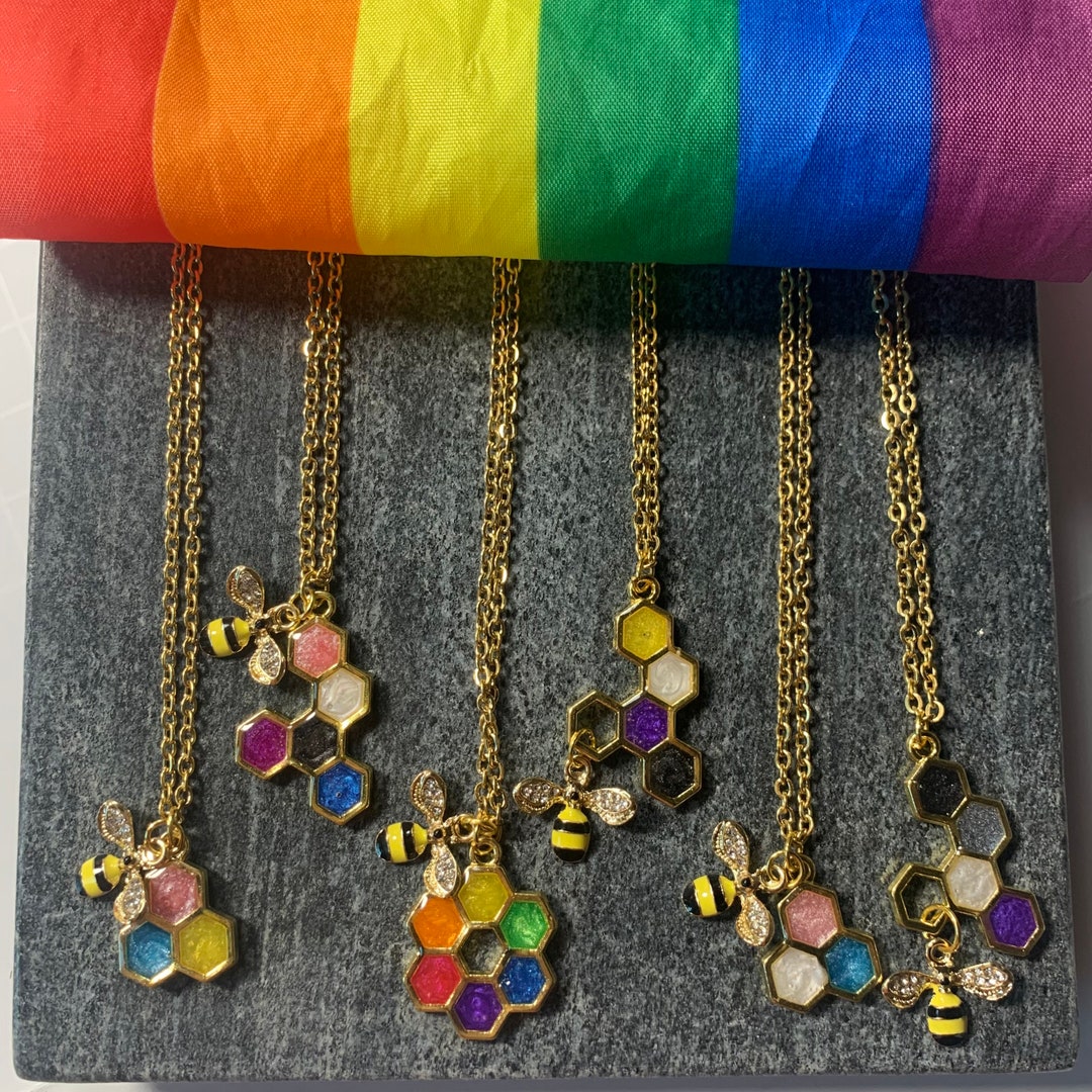 Pride, Pride Jewelry, Pride Necklace, LGBTQIA, Bee Necklace, Gift, - Etsy