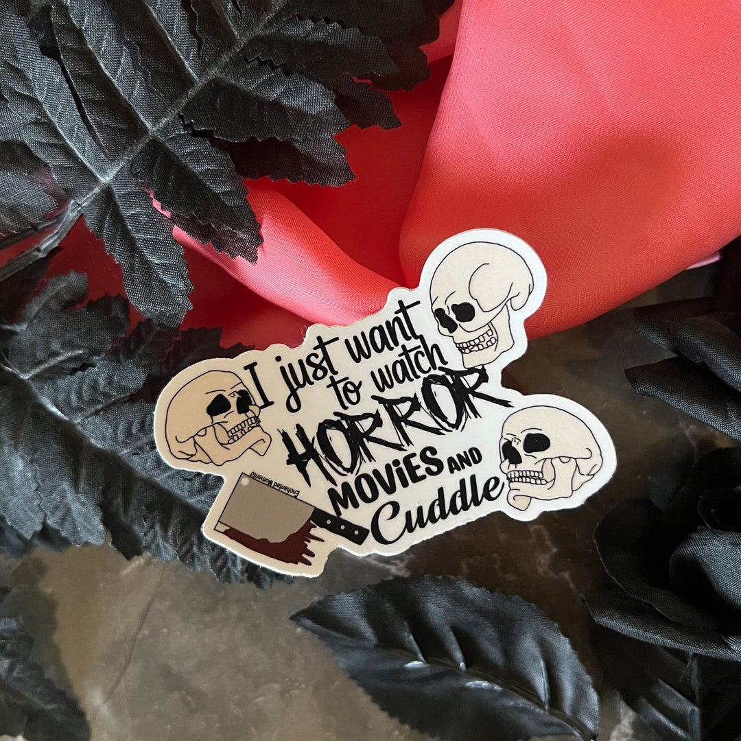 Horror Movies Sticker, Spooky Sticker, Glossy Sticker, Cuddle, Laptop ...