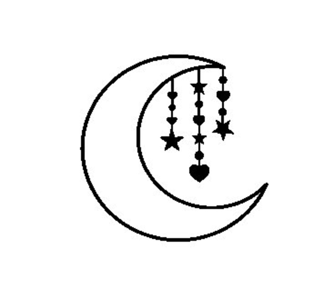 Moon With Charms Vinyl Decal - Etsy