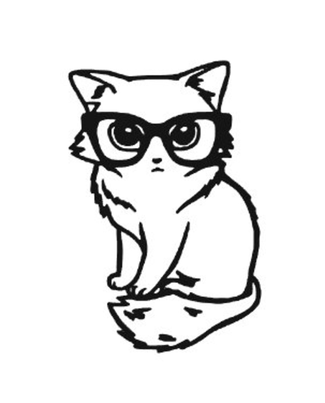 Cat With Glasses Vinyl Decal - Etsy