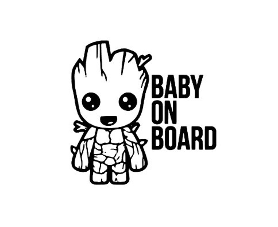 Baby on Board Baby Groot Vinyl Decal - Etsy