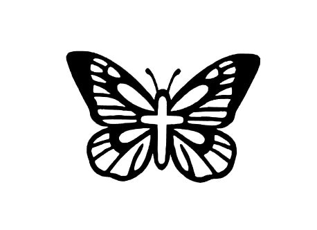 Butterfly With Cross Vinyl Decal - Etsy