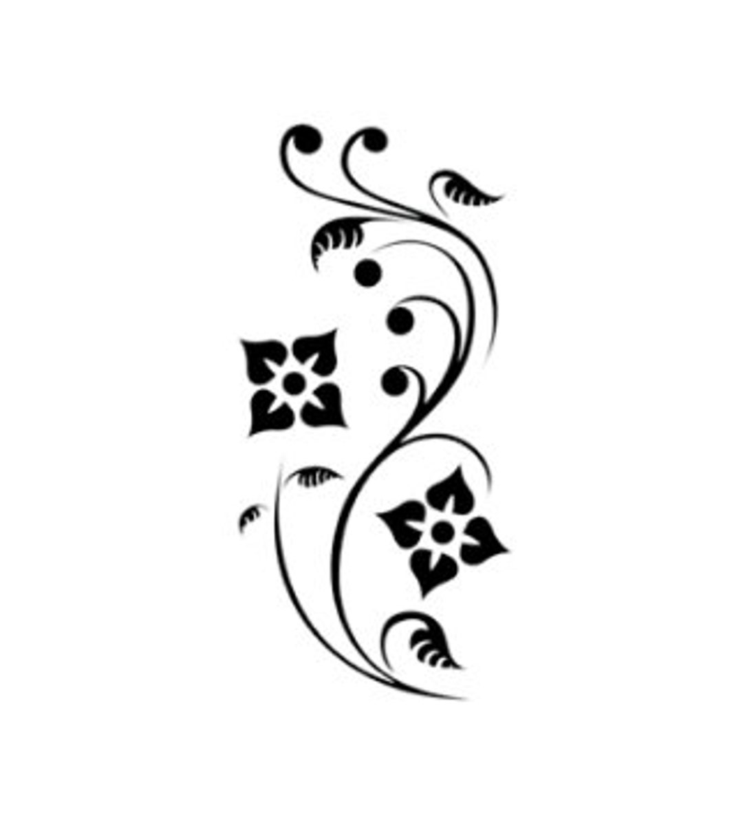 2 Flowers With Vines Vinyl Decal - Etsy