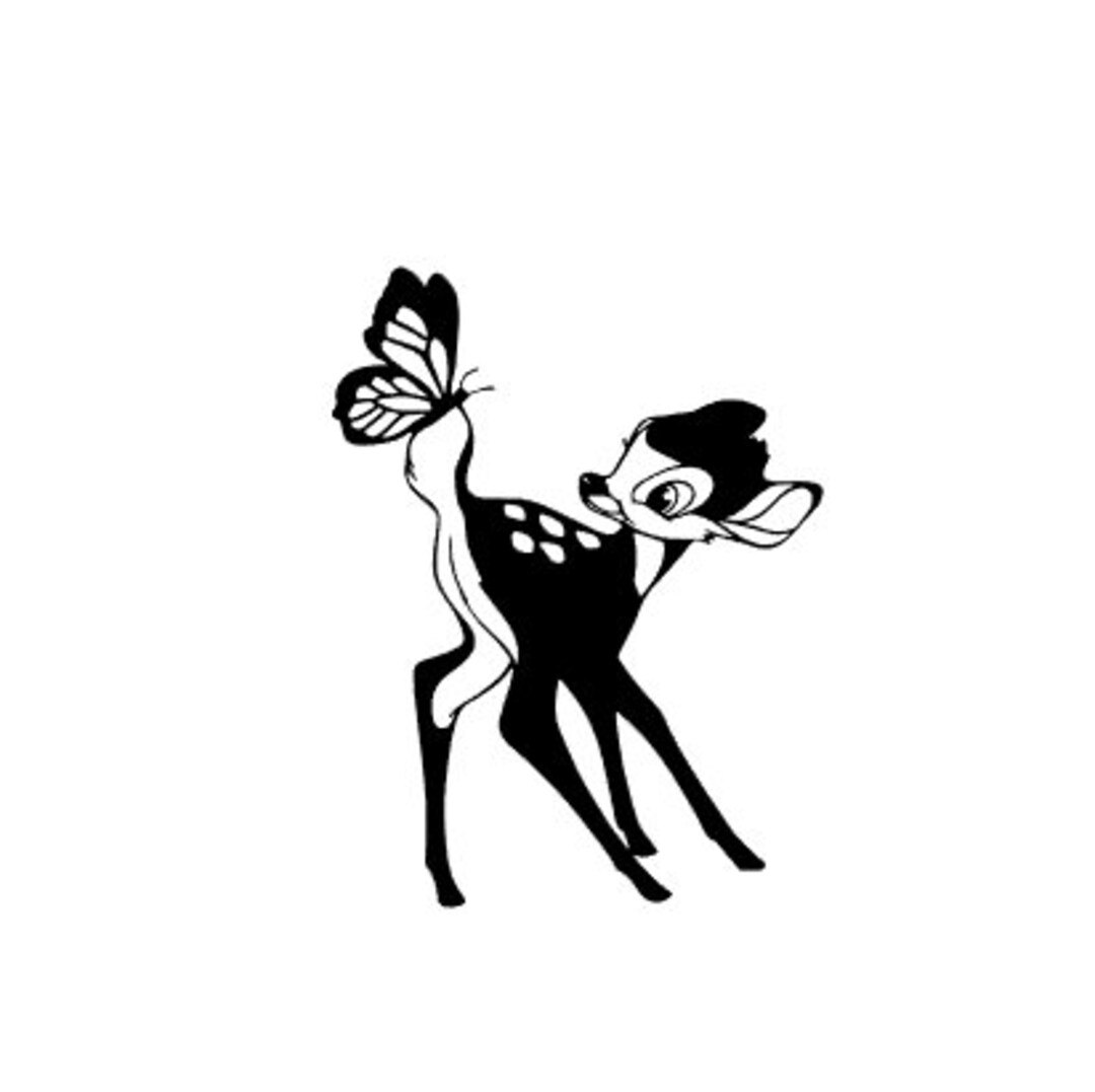 Bambi With Butterfly Vinyl Decal - Etsy