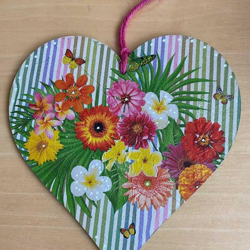 Decoupage Hearts - Etsy UK