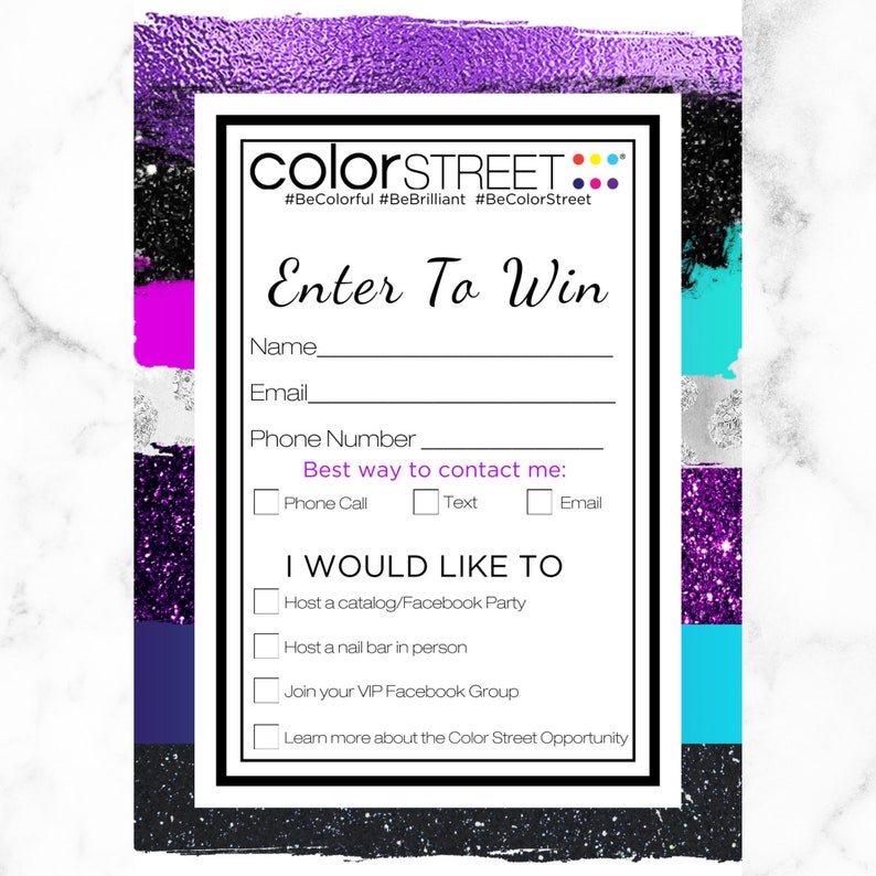 Color Street Enter to Win Cards, Color Street Enter to Win, Color ...