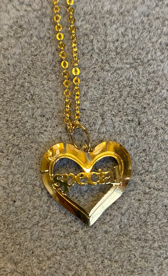 14K Gold Special Heart Necklace - Gem