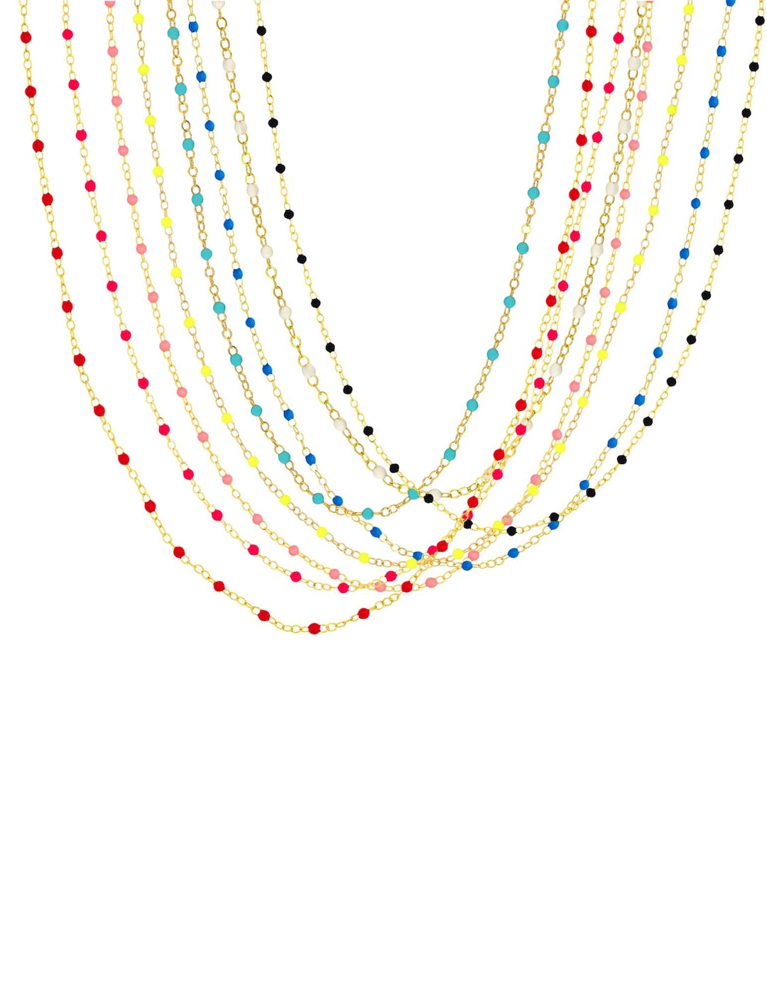 14k Enamel Bead Chain - Etsy