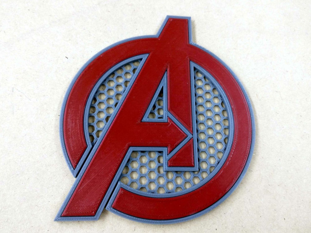 Avenger Emblem With Hex Mesh Background - Etsy