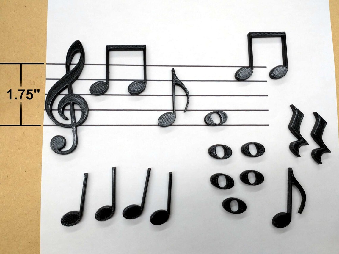 1.75 Staff Size Magnetic Music Notes Made in USA - Etsy