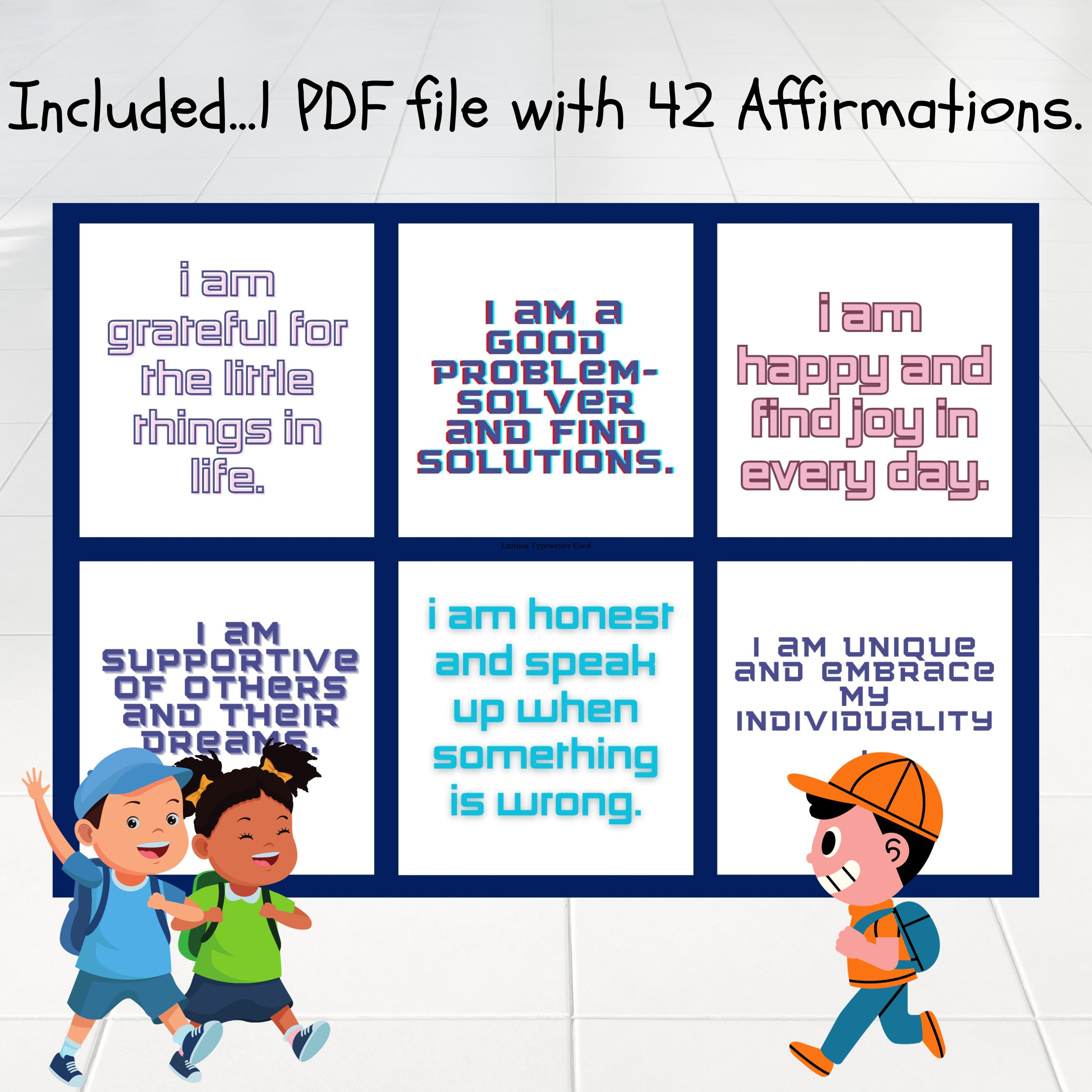 Positive Affirmations Cards for Children Self Love Affirmation Set Kids ...