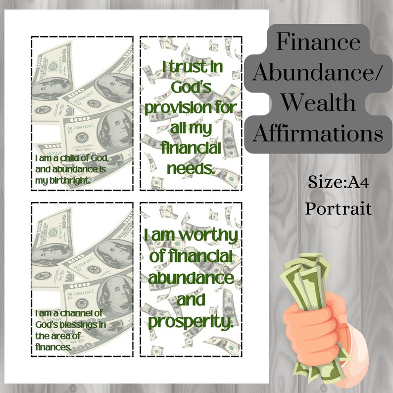 Wealth Attraction Affirmations Financial Abundance Cards Money ...