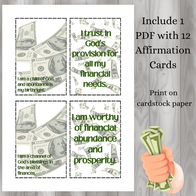 Wealth Attraction Affirmations Financial Abundance Cards Money ...